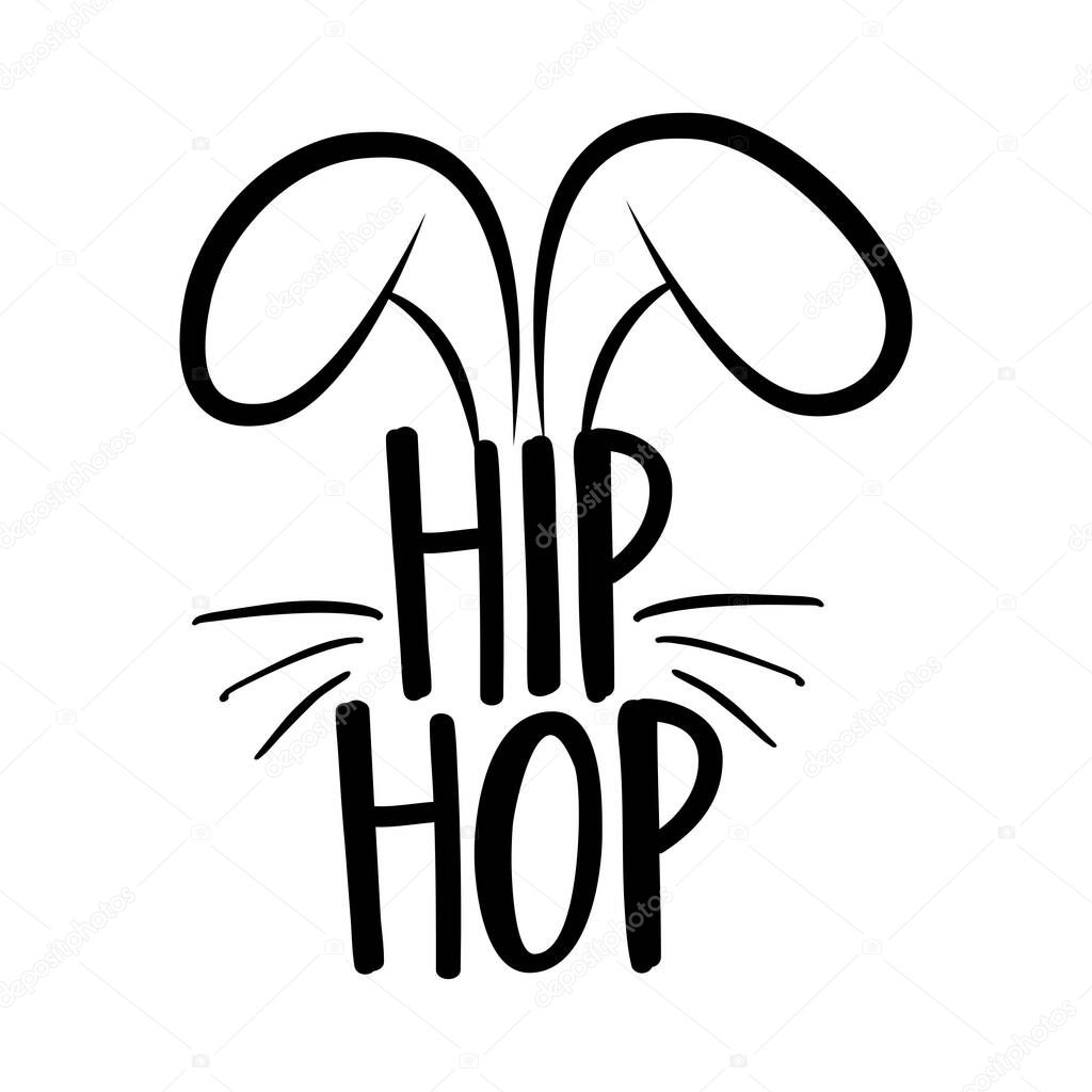 Hip Hop - Lindo diseño de conejo, divertido garabato dibujado a mano ...