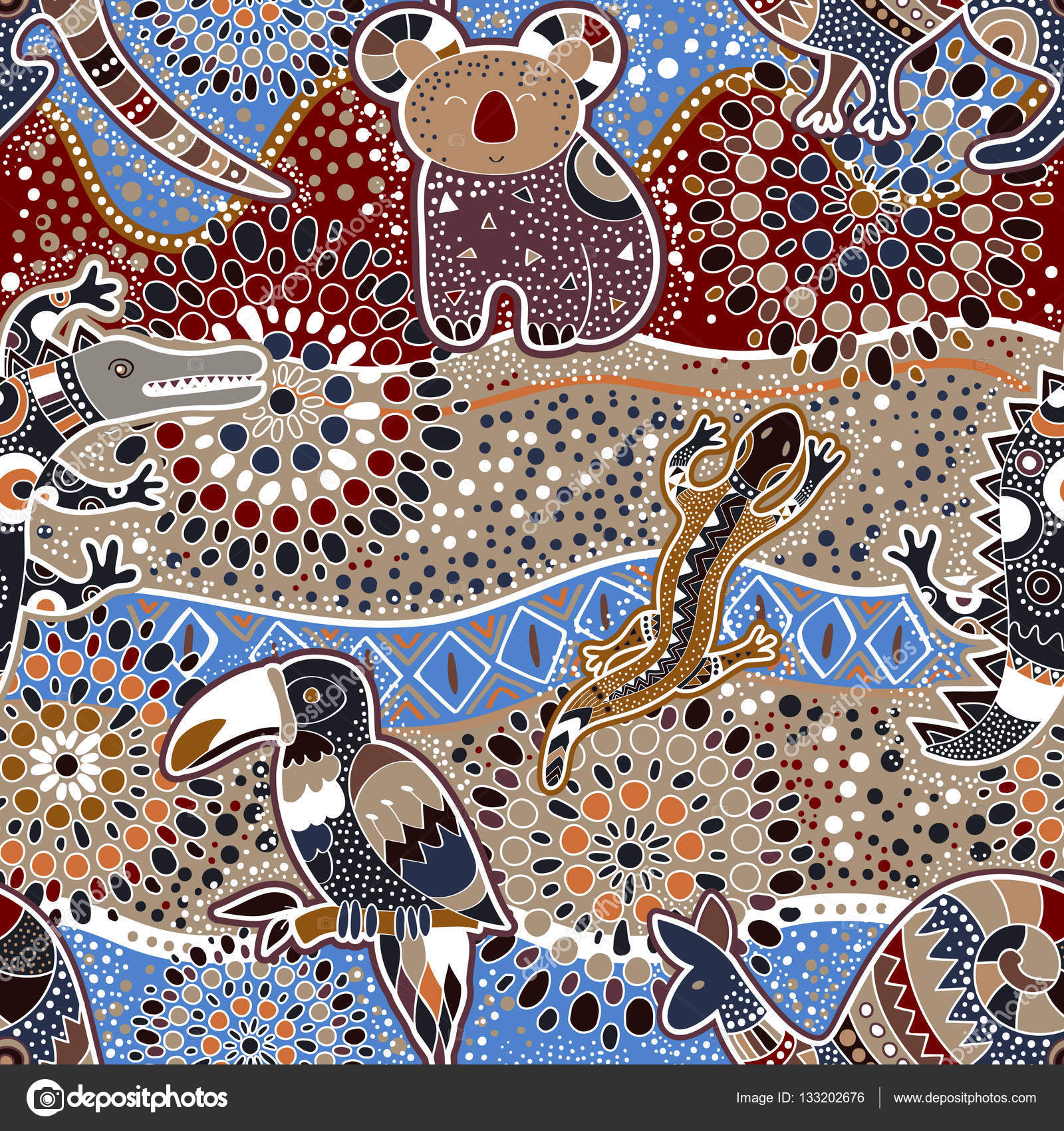 Australian seamless pattern Stock Vector Image by ©Sunny_Lion #133202676