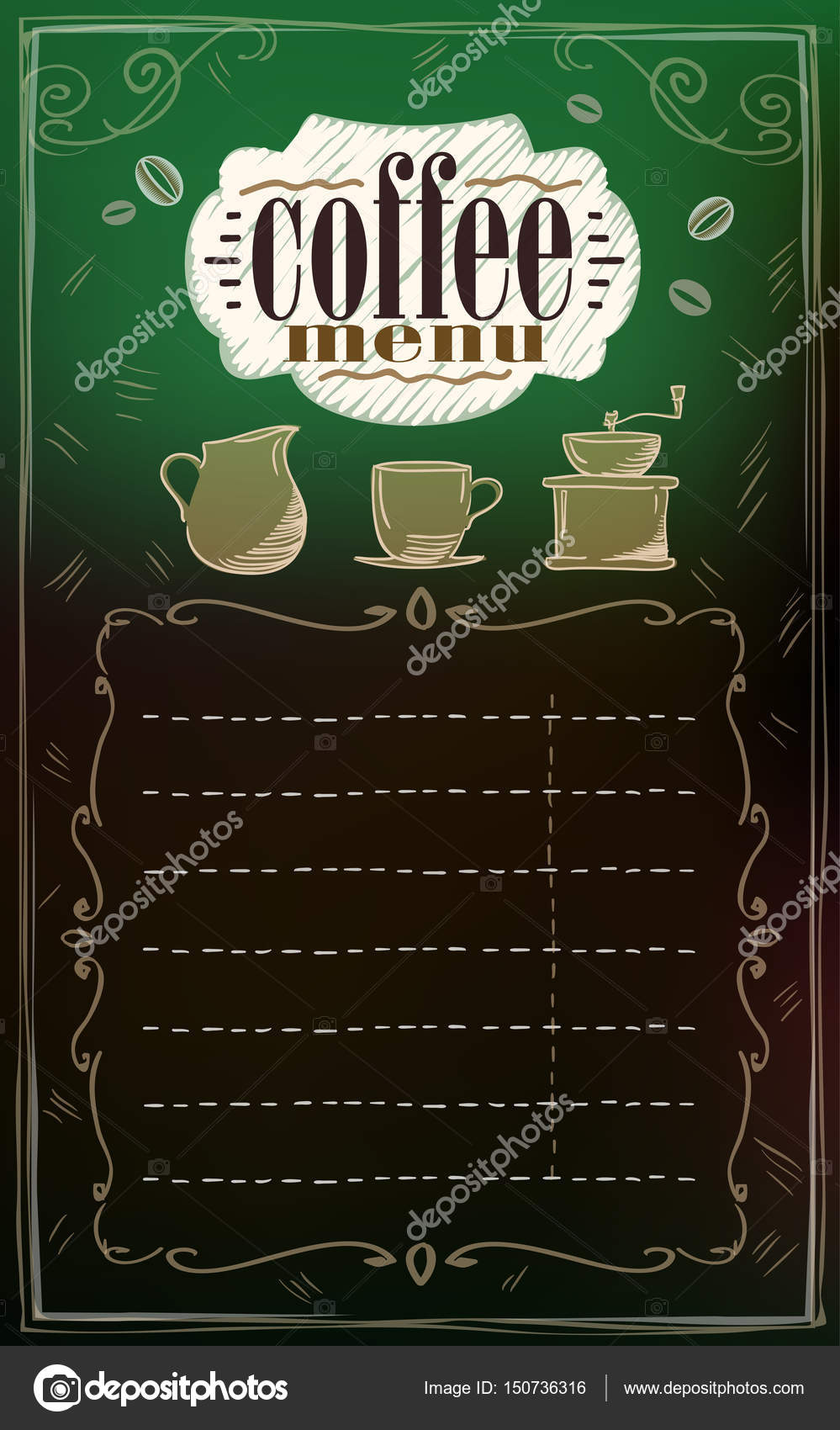 Coffee menu list with copy space for text Stock Vector Image by ©slena ...
