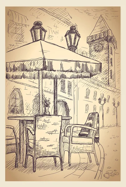 Cafe sketch, vector illustration Stock Vector Image by ©vectorgoods ...