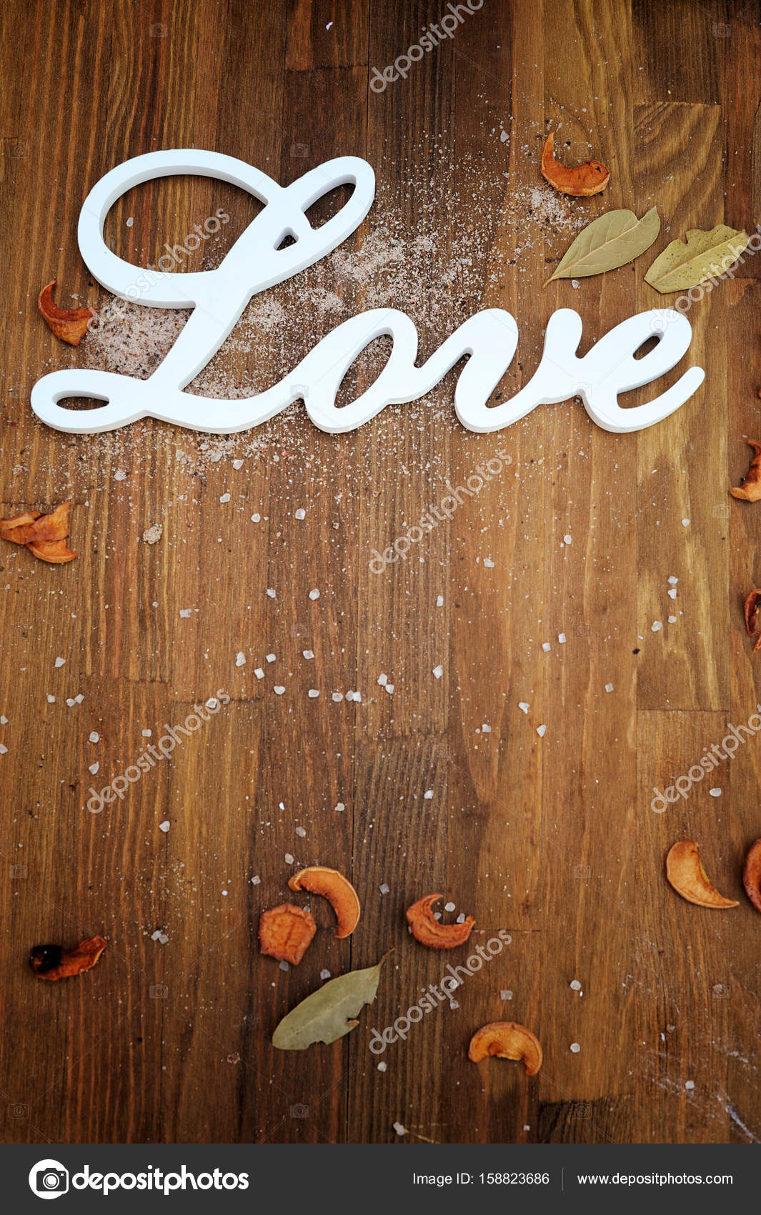 Love text vertical card on wooden background Stock Photo by ©slena ...