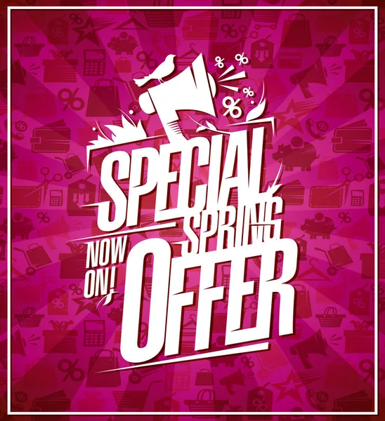 Special Spring Offer Poster Design Spring Sale Vector Lettering Banner ...