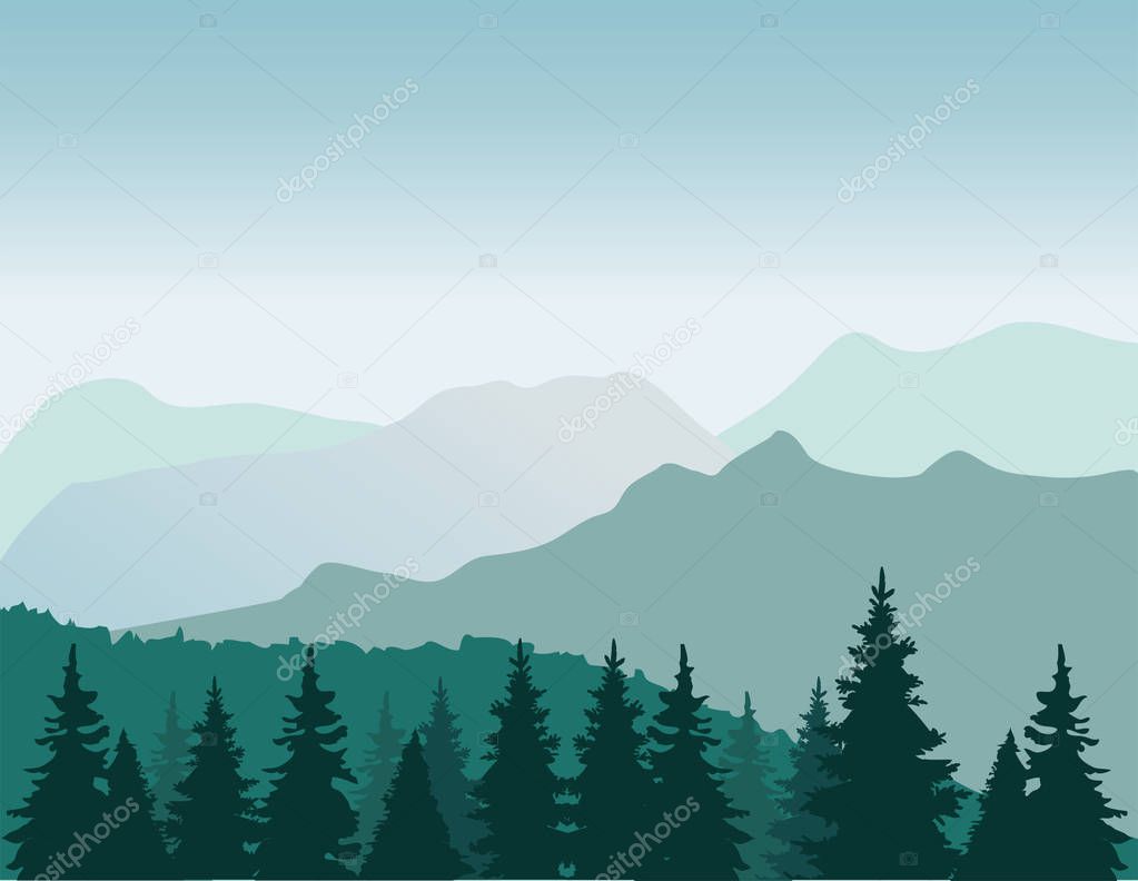 Vector Mountains Background — Stock Vector © lilac-design #130372938