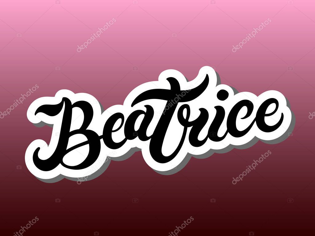 Beatriz. El nombre de la mujer. Letras dibujadas a mano. Ilustración ...