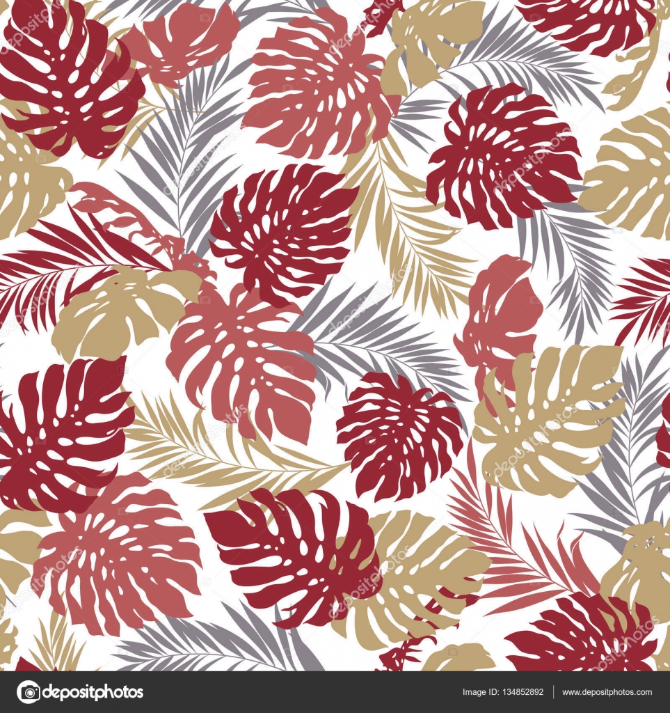 Tropical plants pattern Stock Vector Image by ©daicokuebisu #134852892