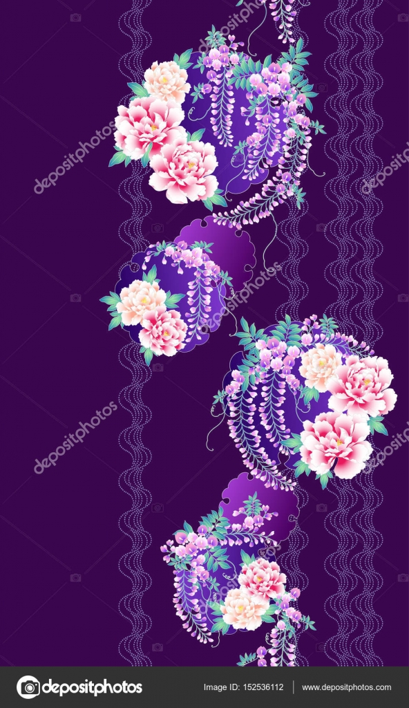 Japanese style peony pattern Stock Vector Image by ©daicokuebisu #152536112