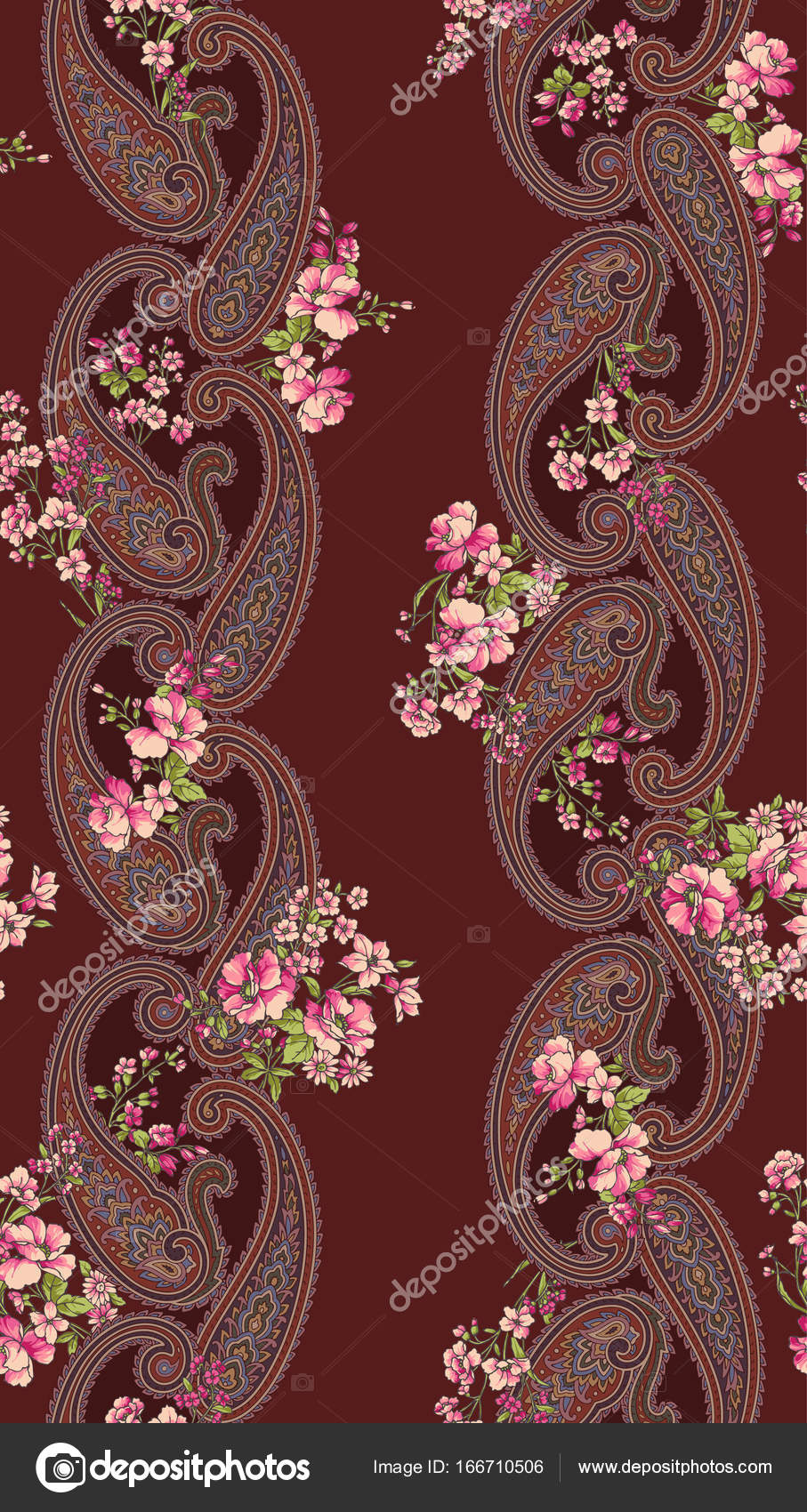 Paisley floral design pattern Stock Photo by ©daicokuebisu 166710506