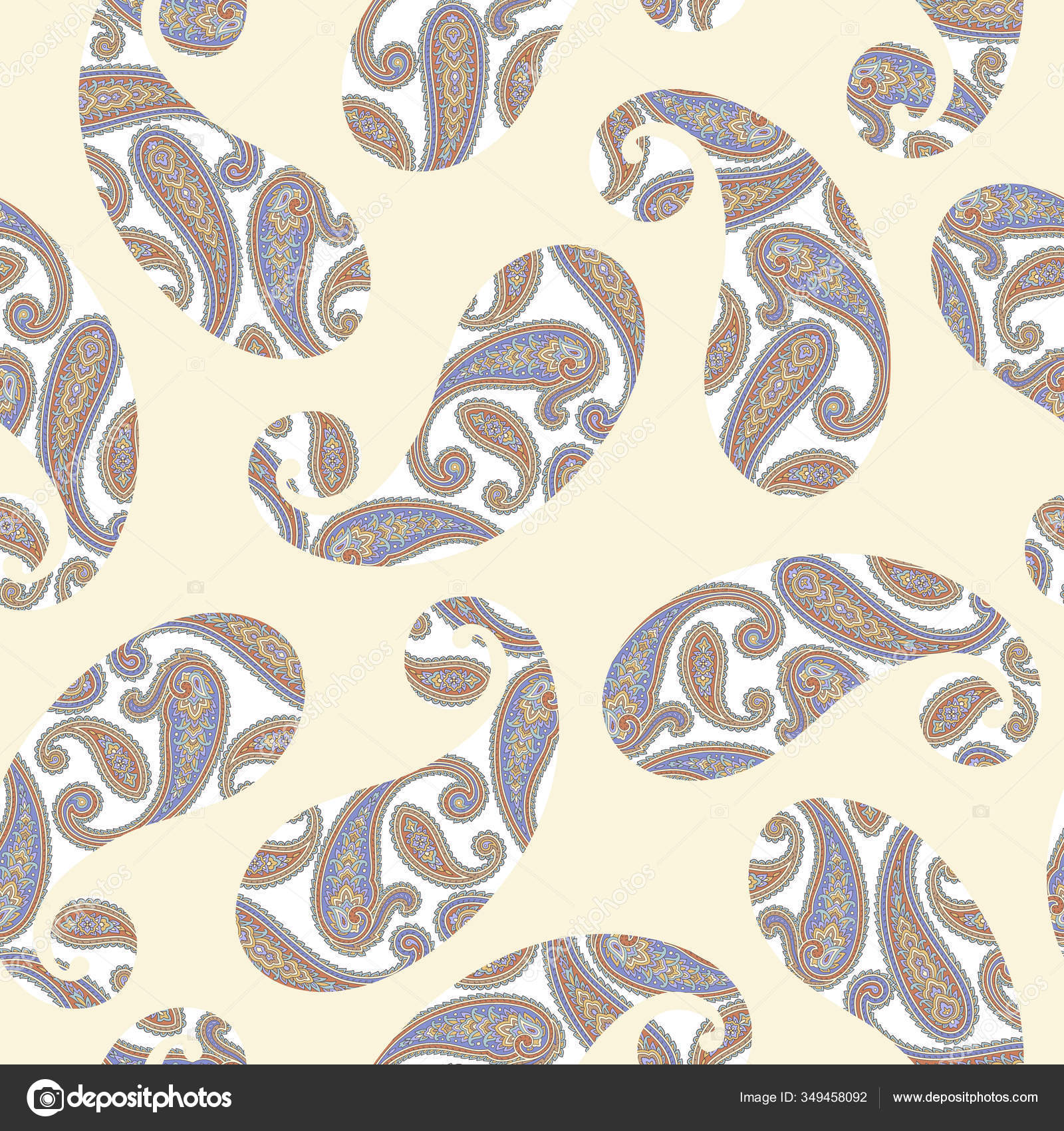 Seamless Pattern Beautiful Paisley Design Continue Seamlessly Stock ...