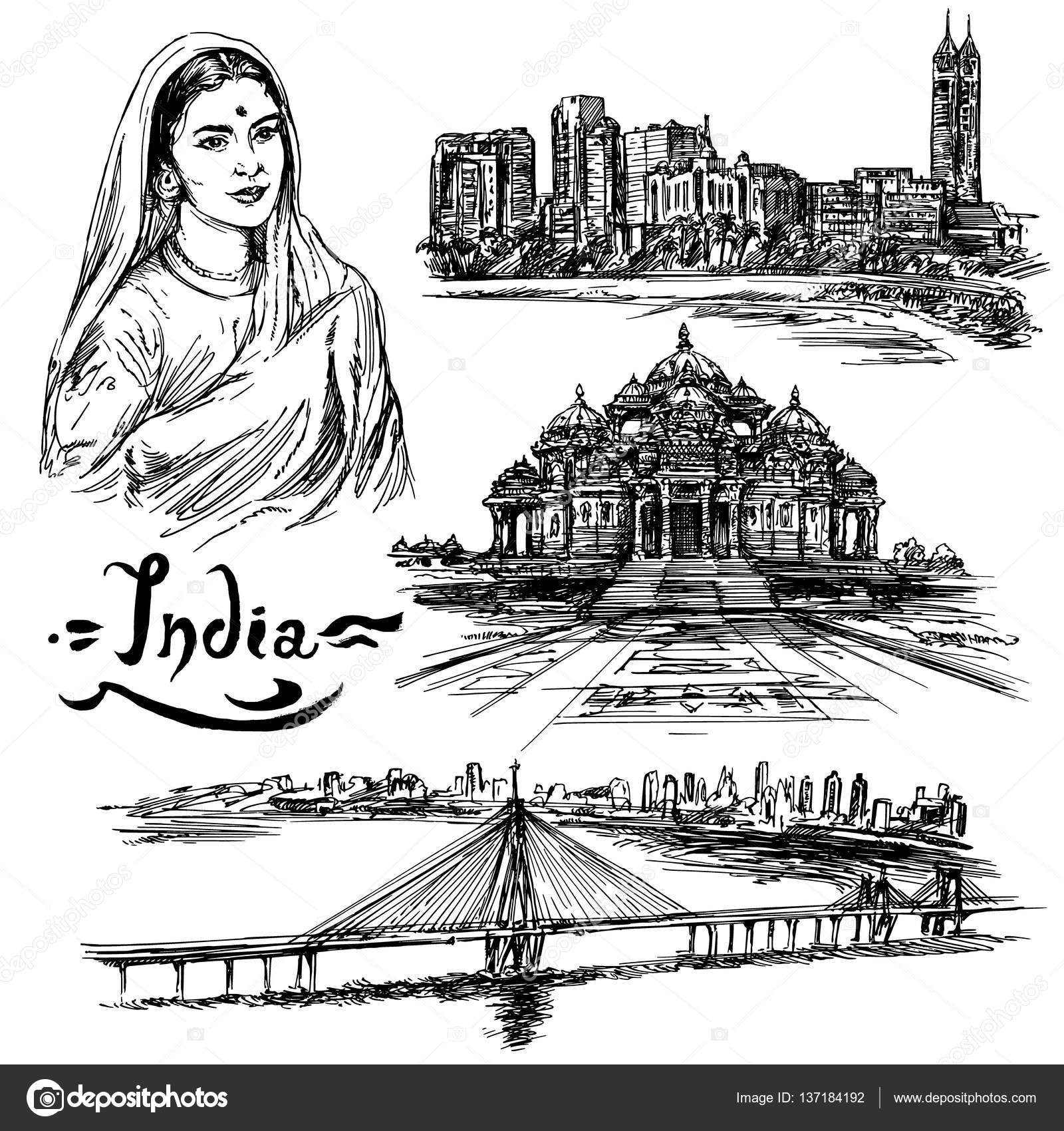 India. Hand drawn set. Stock Vector Image by ©canicula #137184192