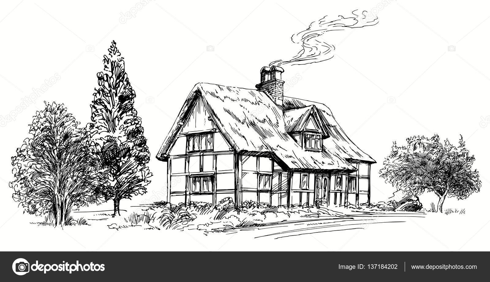 Thatched Roof Drawing