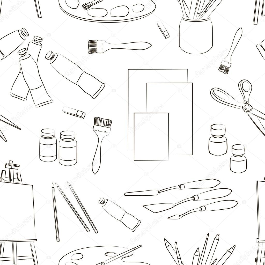 Painter set pattern Stock Vector by ©Netkoff 126245020