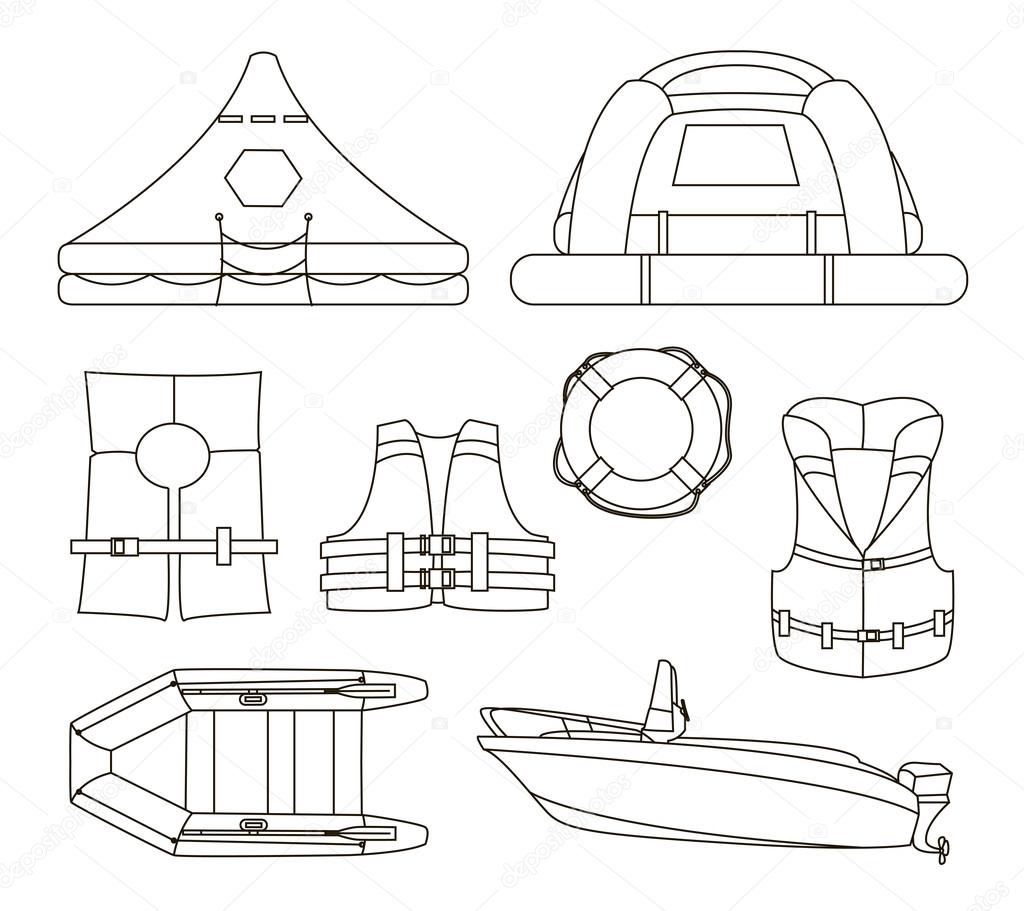 Water rescue set Stock Vector by ©Netkoff 126245224