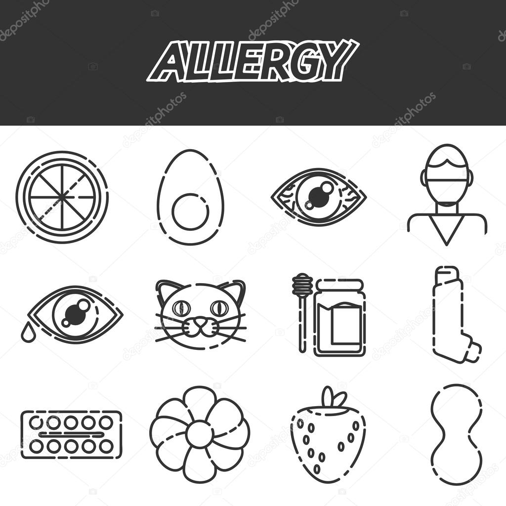 Allergy icons set Stock Vector Image by ©Netkoff #127036244