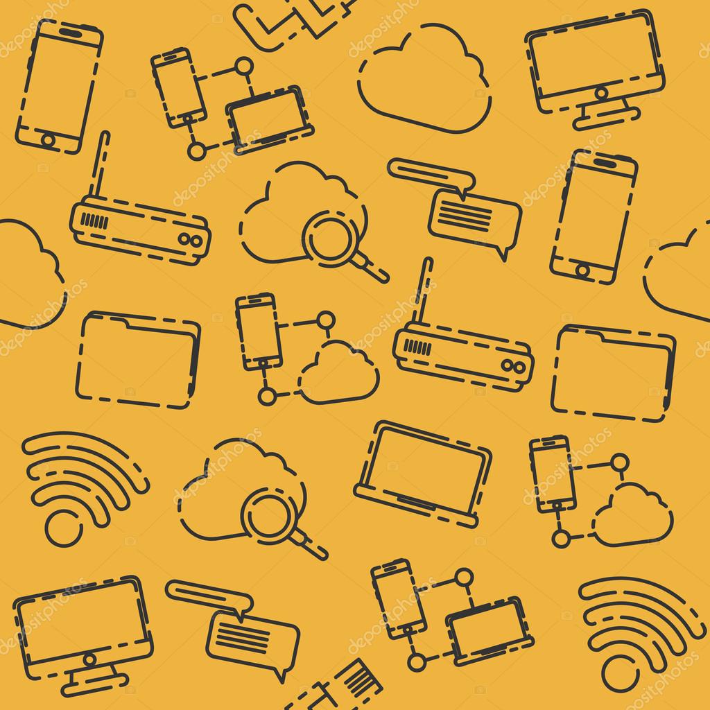Internet and technology pattern Stock Vector by ©Netkoff 127828090