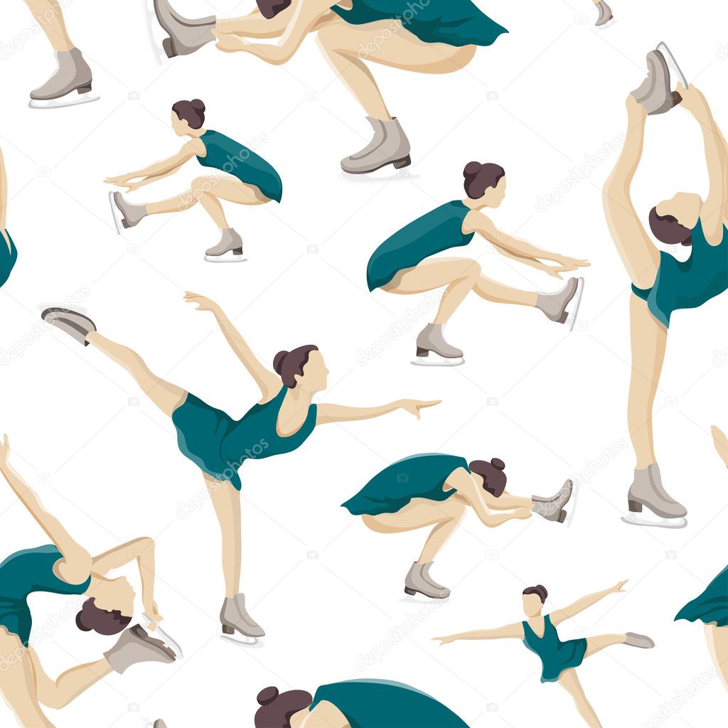 Figure skating set pattern Stock Vector by ©Netkoff 128559250