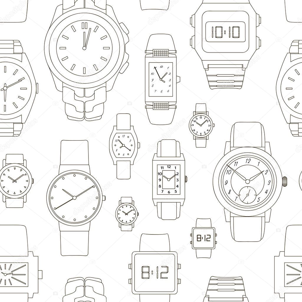 Pattern of watches Stock Vector Image by ©Netkoff #130346844