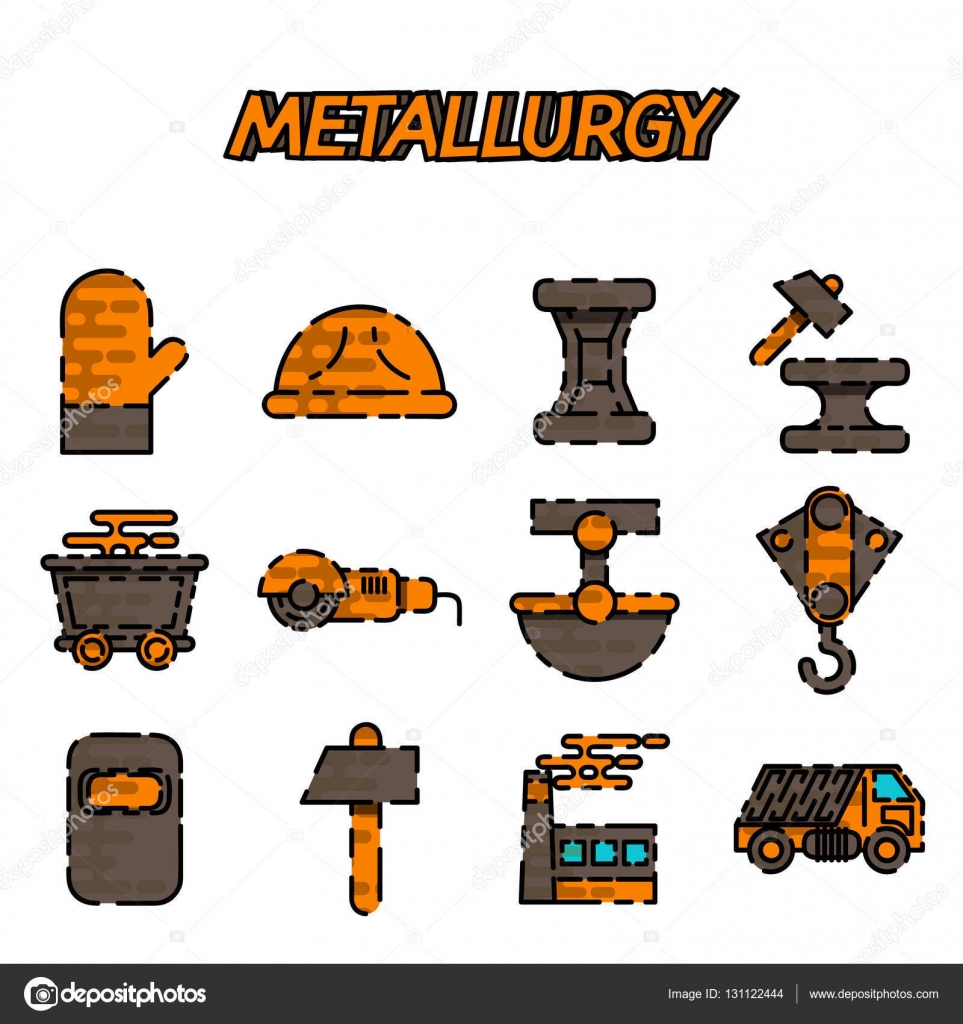 Metallurgy flat icon set Stock Vector Image by ©Netkoff #131122444