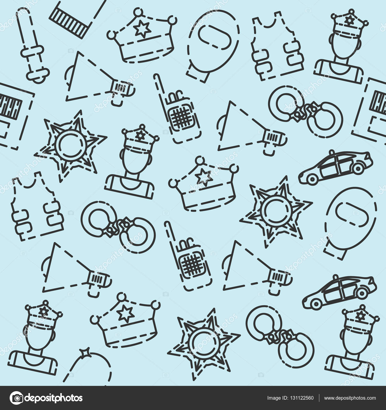 Police set pattern Stock Vector Image by ©Netkoff #131122560