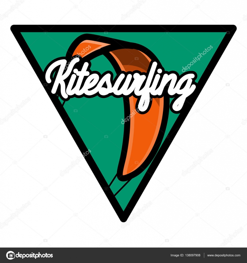 Color vintage kitesurfing emblem Stock Vector Image by ©Netkoff #138097908