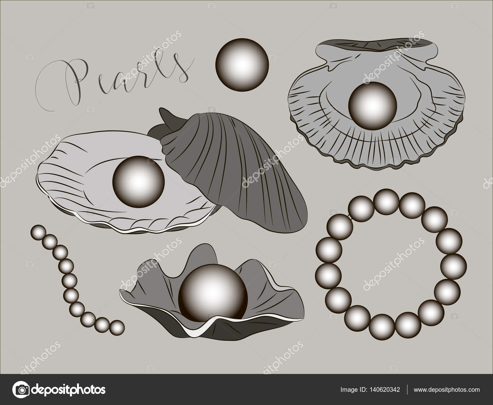 Pearls vector set Stock Vector Image by ©Netkoff #140620342
