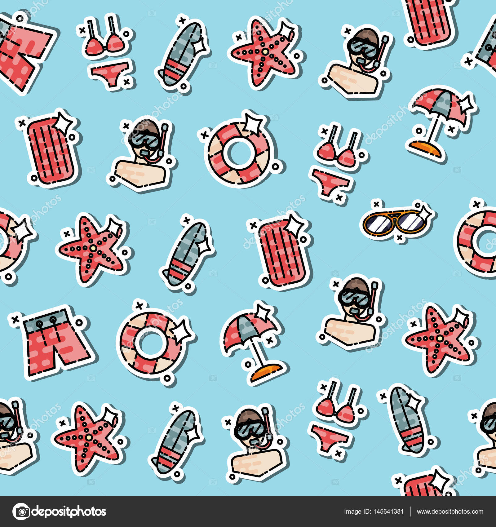 Colored swimming pattern Stock Vector Image by ©Netkoff #145641381