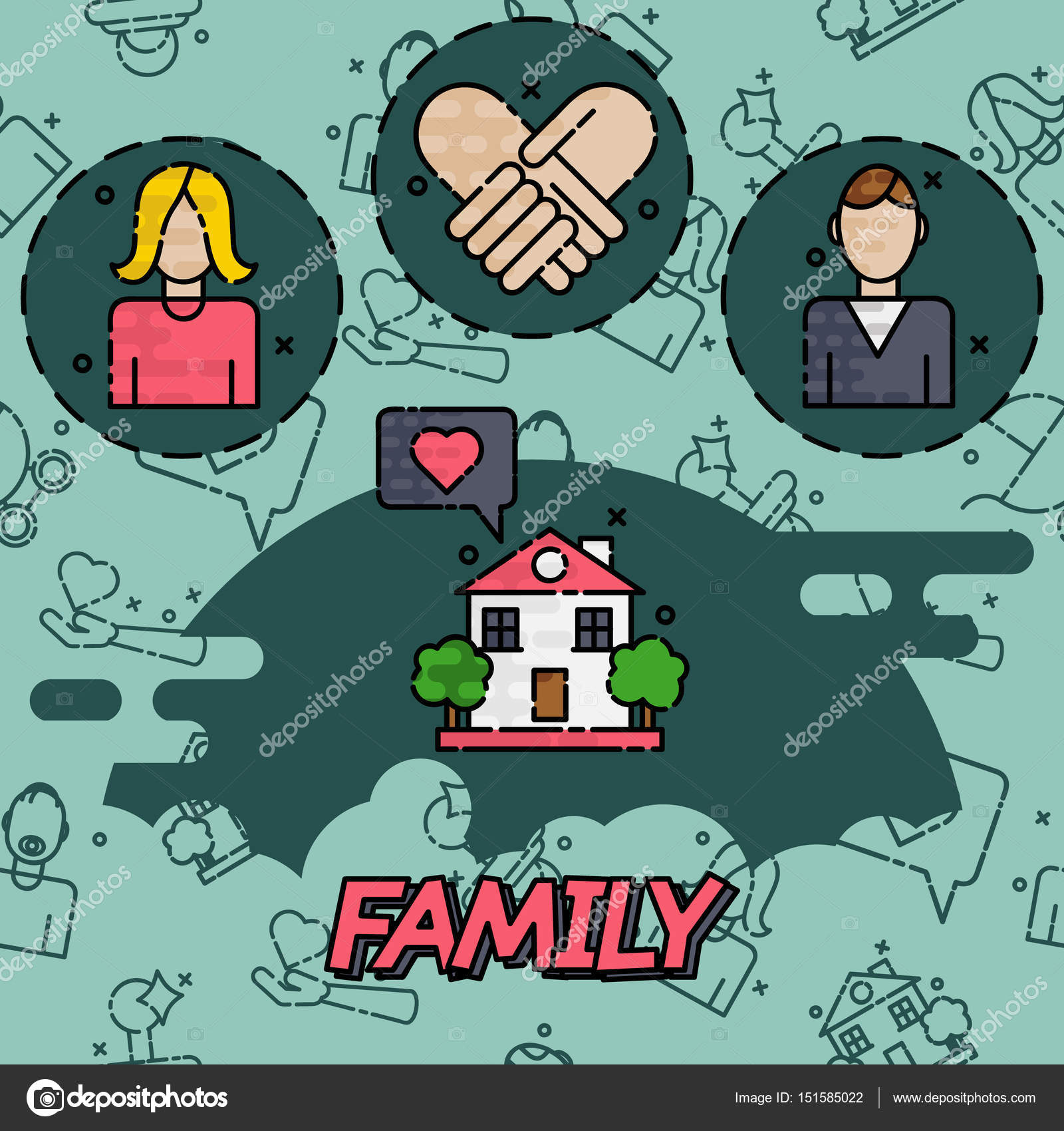 Family flat concept icons Stock Vector by ©Netkoff 151585022 Family flat concept icons Stock Vector by ©Netkoff 151585022