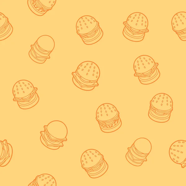 Burgers Color Outline Isometric Pattern Fast Food Design Icons Set ...
