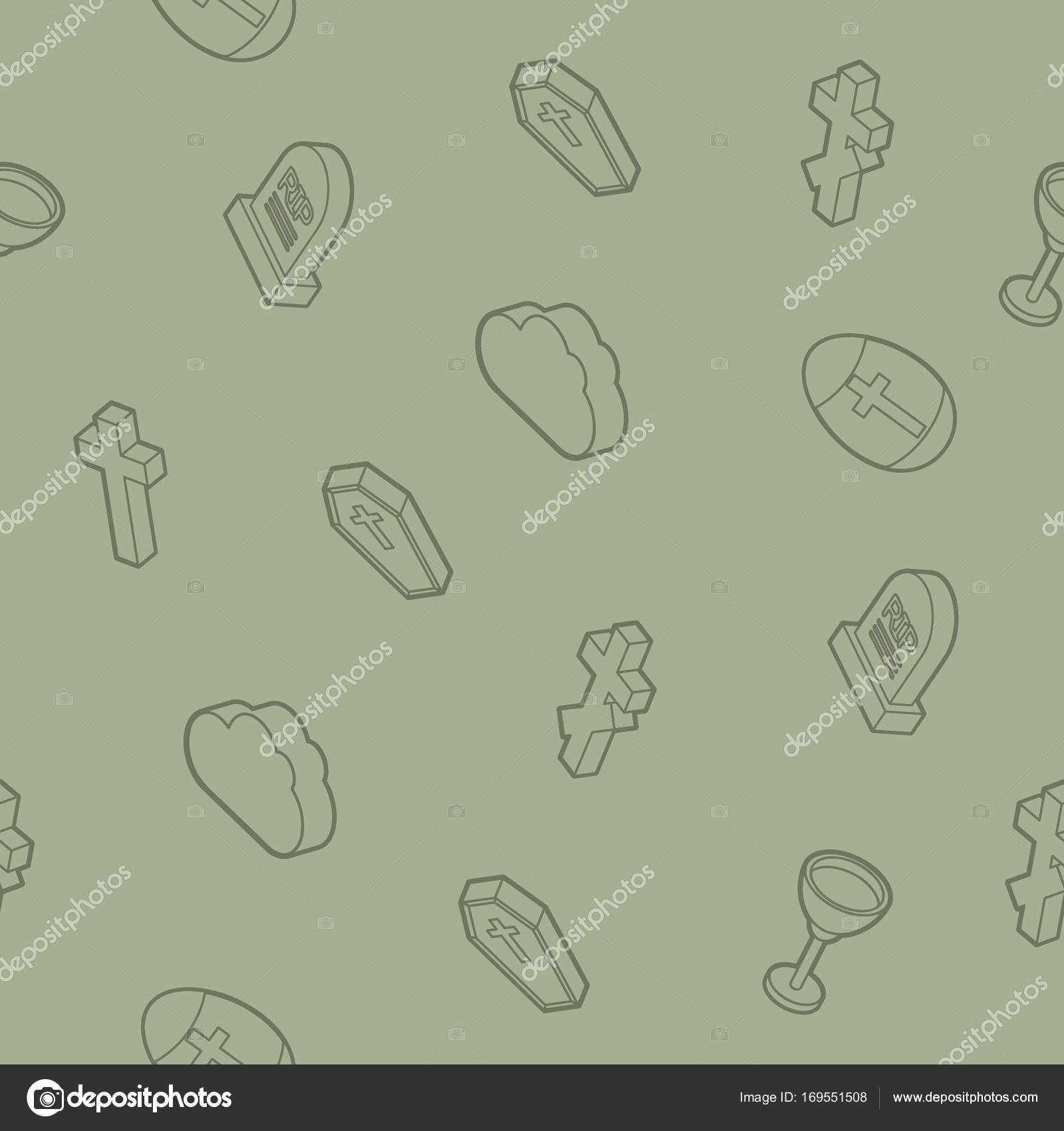 Christianity outline isometric pattern Stock Vector by ©Netkoff 169551508