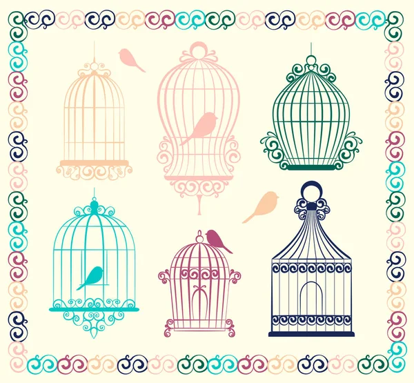 Clipart: vintage bird clip art | Vintage Bird Cages with Ornamental ...