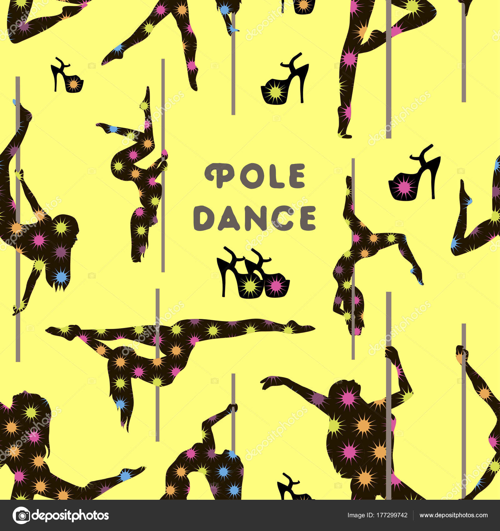Bailando en el patrón de pilón Vector de stock #177299742 de ©Netkoff