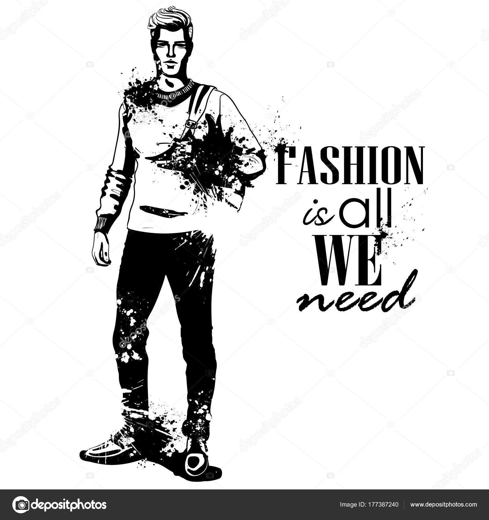 Vector man model Stock Vector by ©Netkoff 177387240