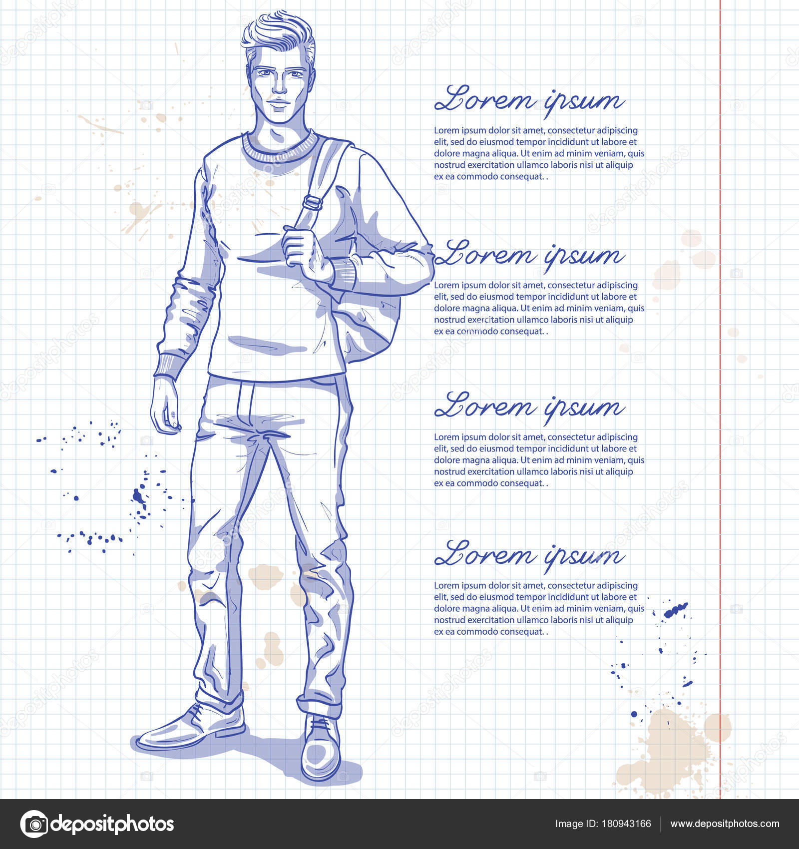 Vector man model Stock Vector by ©Netkoff #180943166