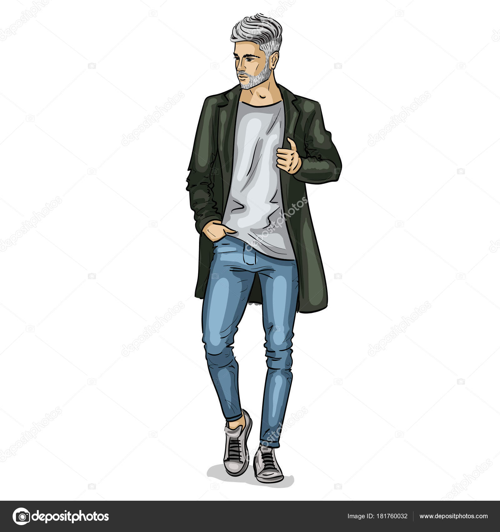 Vector man model Stock Vector by ©Netkoff 181760032
