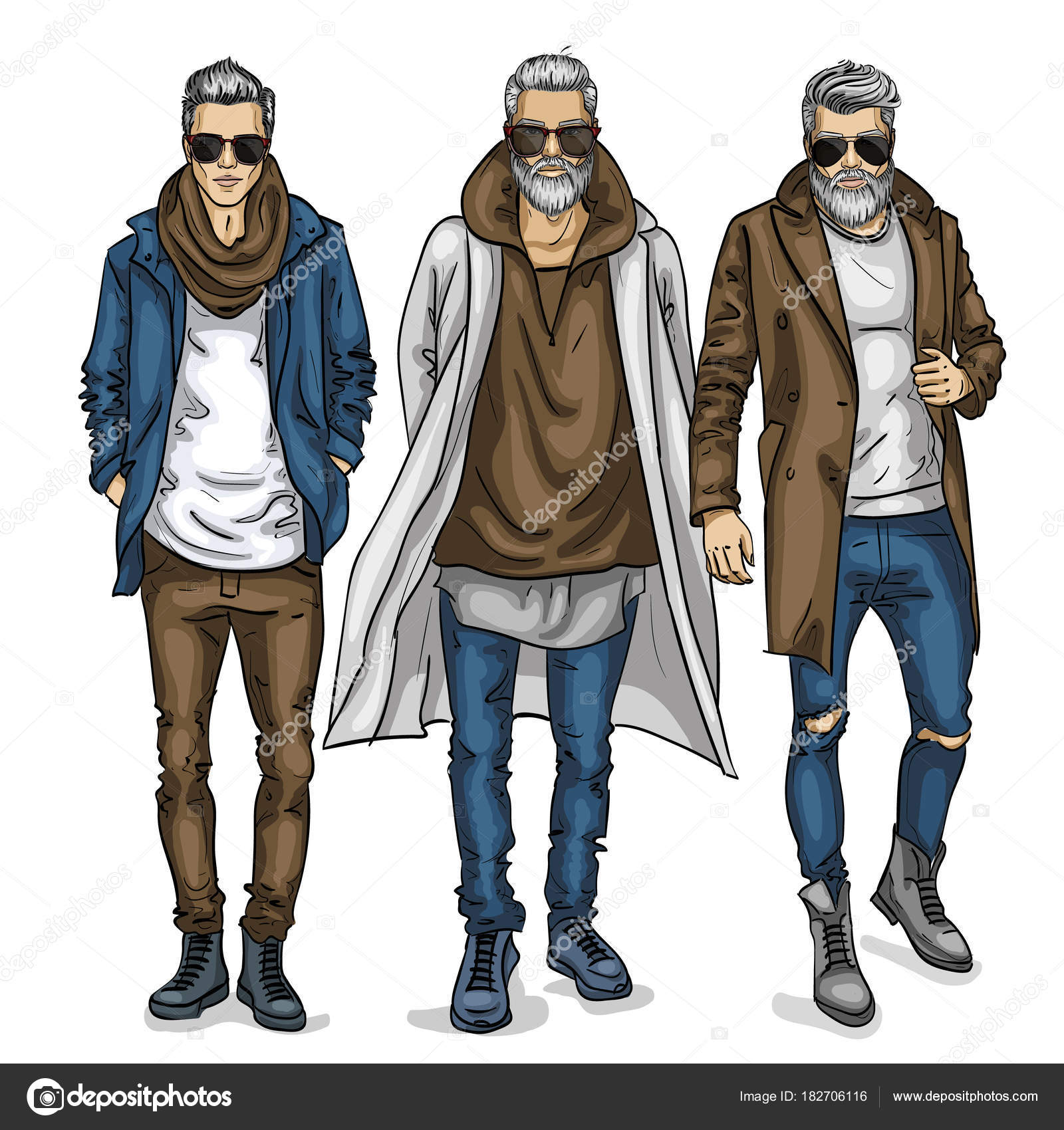 Vector joven hombre modelos Vector de stock #182706116 de ©Netkoff