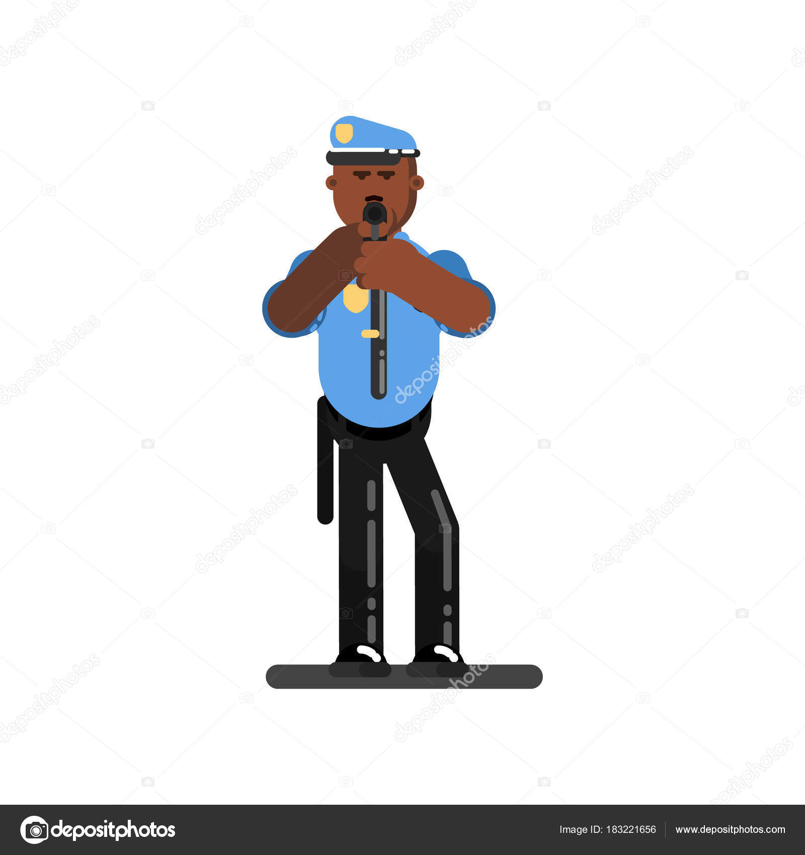 Black police officer Stock Vector by ©Netkoff 183221656