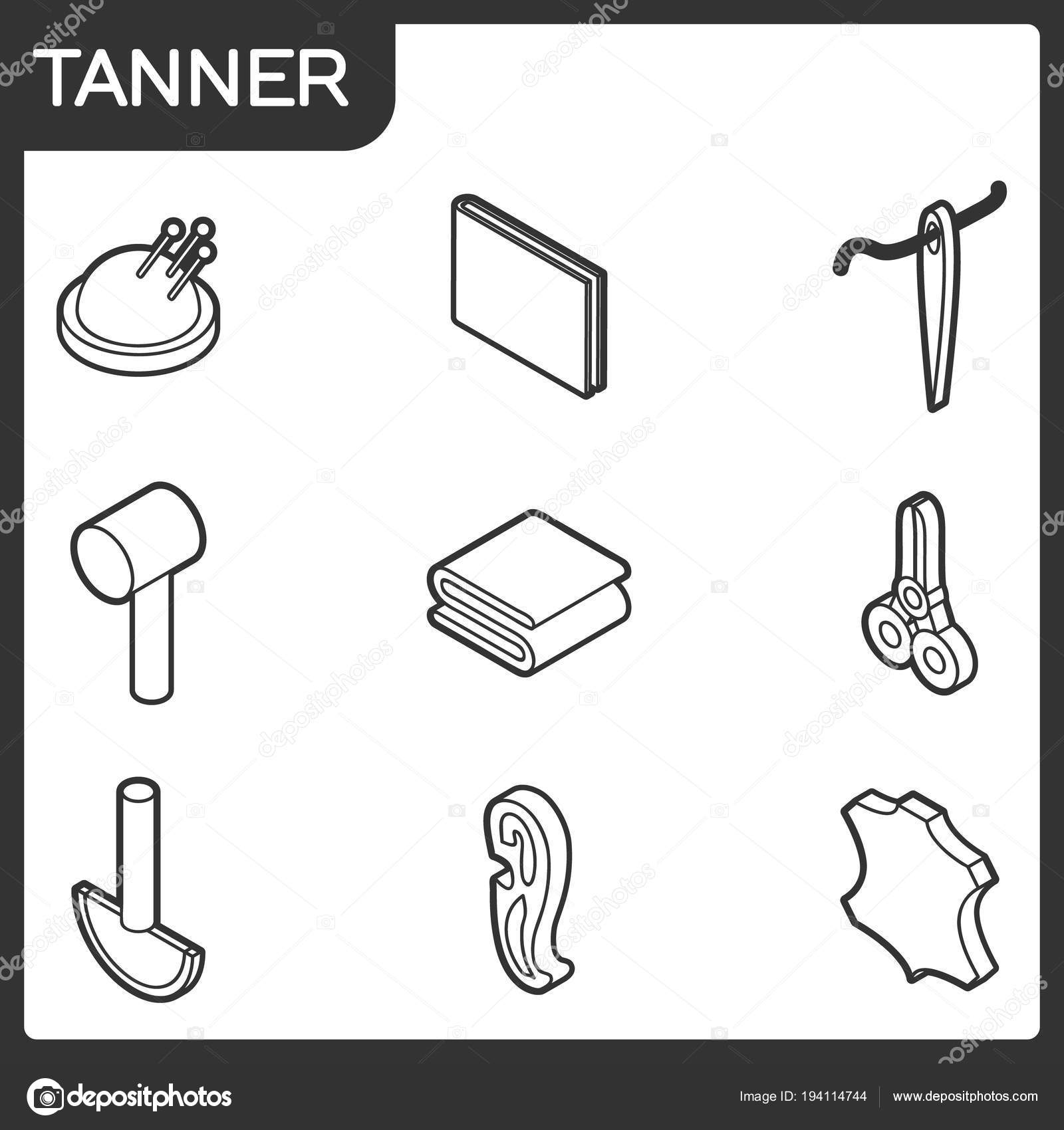 Tanner outline isometric icons Stock Vector by ©Netkoff 194114744