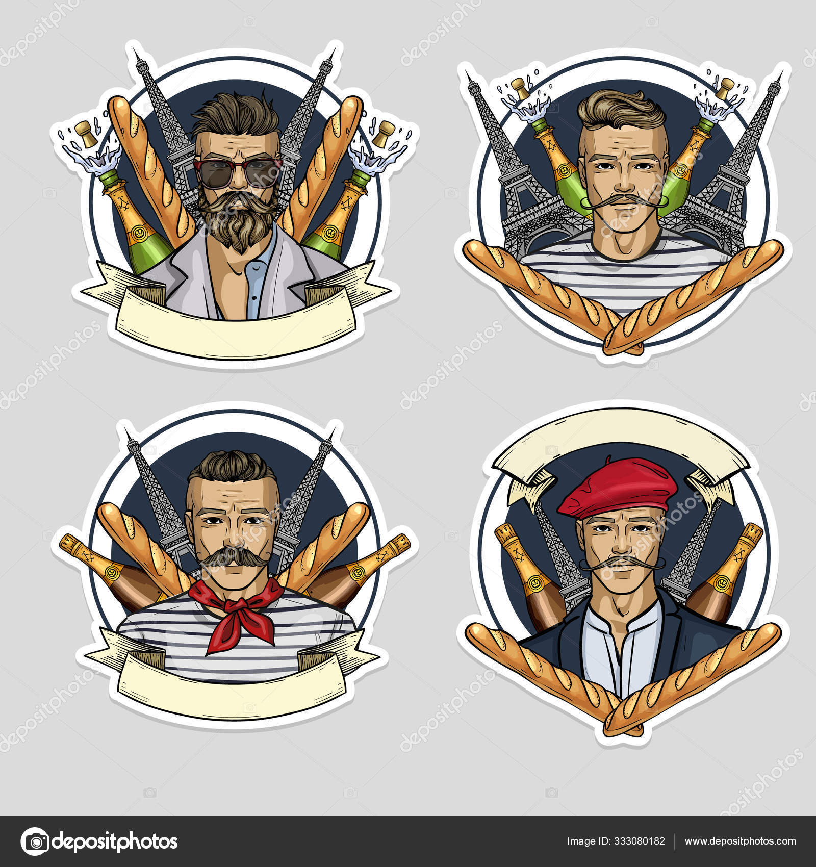 Hand drawn sketch french men Stock Vector Image by ©Netkoff #333080182