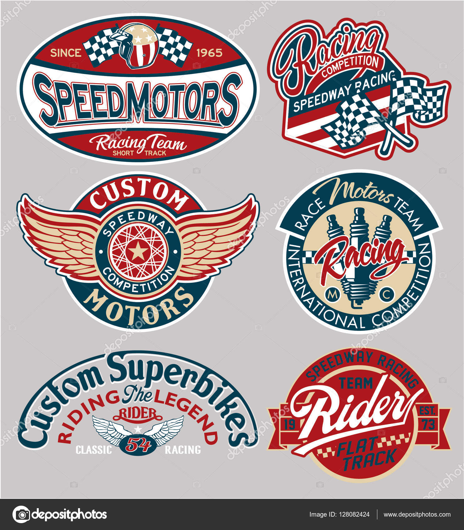 Vector motor patches collection Stock Vector Image by ©ZiaMary #128082424