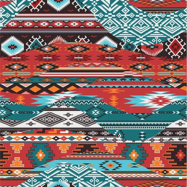 Native American Fabric Patchwork Wallpaper Vector Seamless Pattern ...