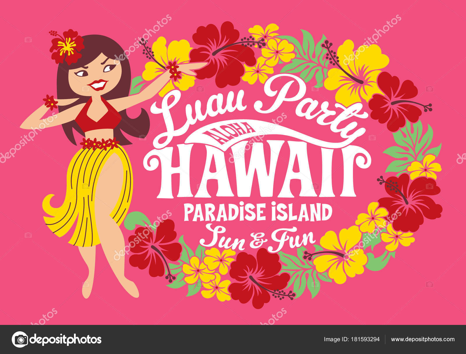Hawaiian Luau Party Clip Art