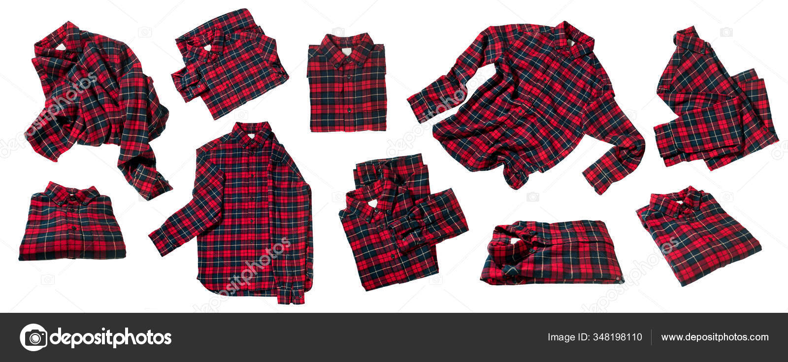 Set Variations Foreshortenings Checkered Flannel Shirt Perspective ...