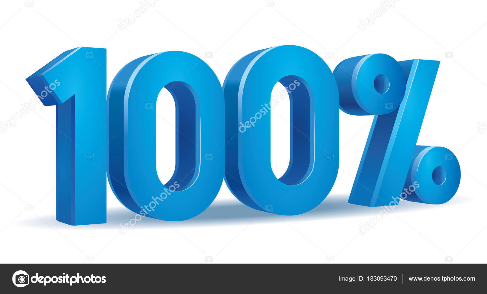 Illustration Vector 100 Percent Blue Color White Background Stock ...