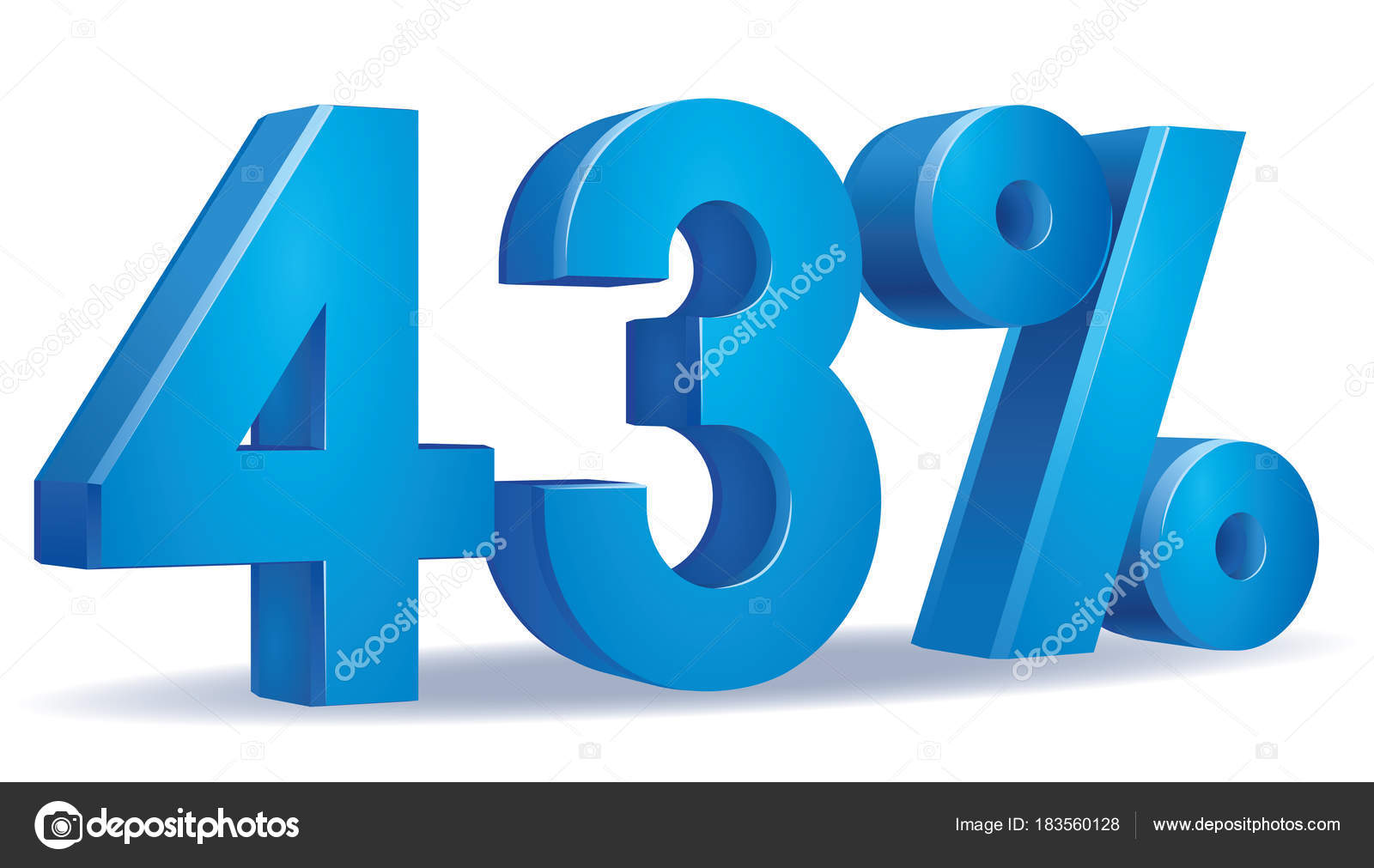 Illustration Vector Percent Blue Color White Background Stock Vector ...