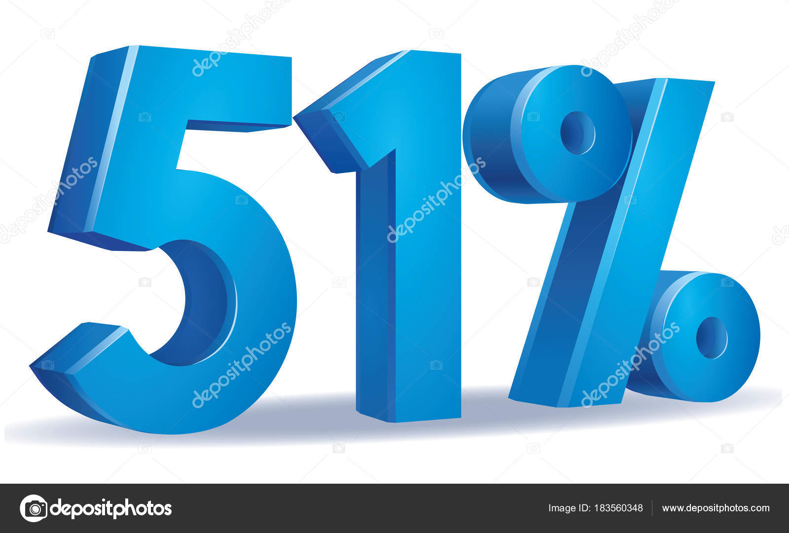 Illustration Vector Percent Blue Color White Background Stock Vector ...