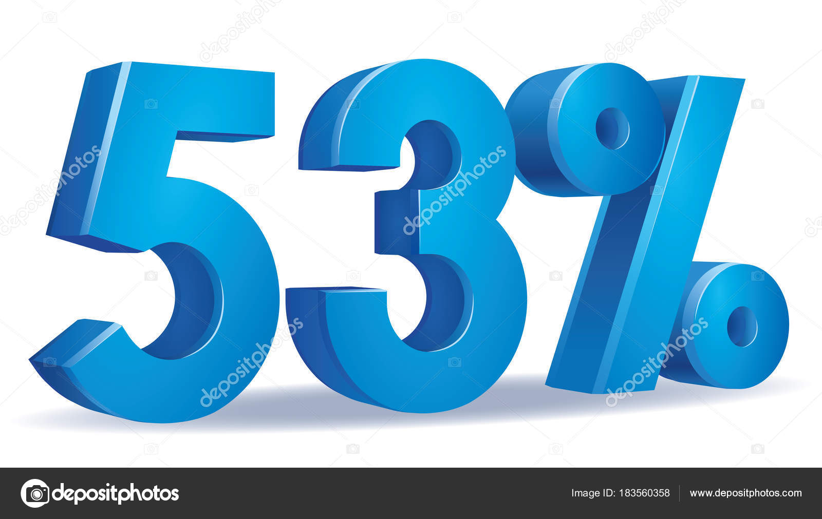 Illustration Vector Percent Blue Color White Background Stock Vector ...
