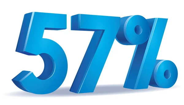 ilustración Vector del 57 por ciento de color azul en fondo blanco 2024