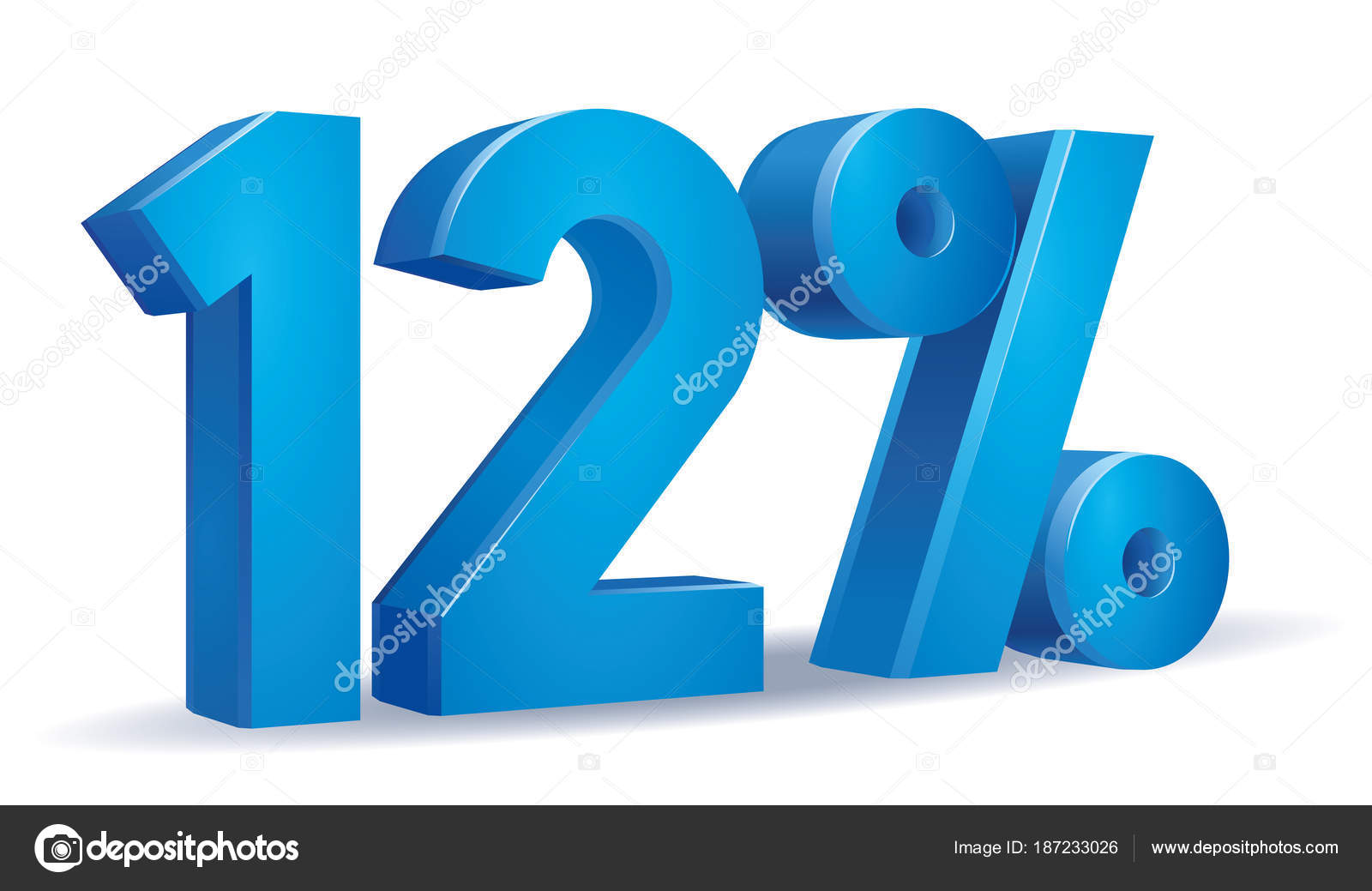 Illustration Vector Percent Blue Color White Background Stock Vector ...