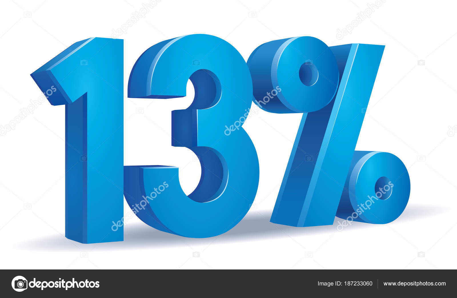 Illustration Vector Percent Blue Color White Background Stock Vector ...