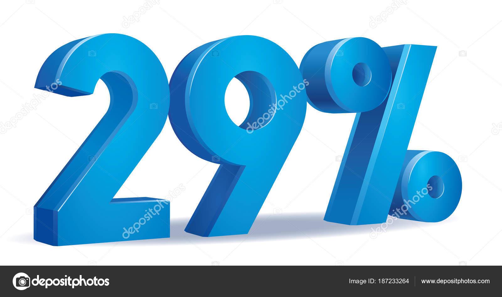 Illustration Vector Percent Blue Color White Background Stock Vector ...