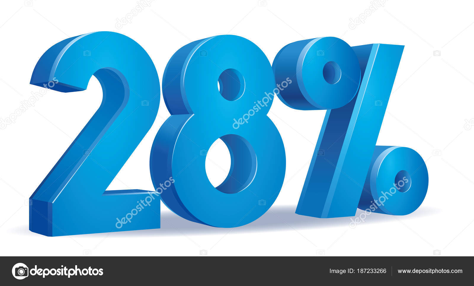 Illustration Vector Percent Blue Color White Background Stock Vector ...